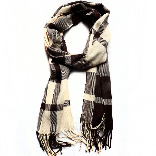 Grid Printing Scarf With Fringe - Custom Products