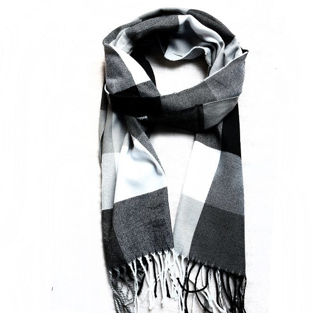 Grid Printing Scarf With Fringe - Promotional Products