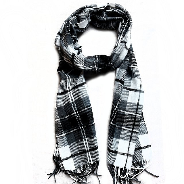 Grid Printing Scarf With Fringe - Promotional Giveaways