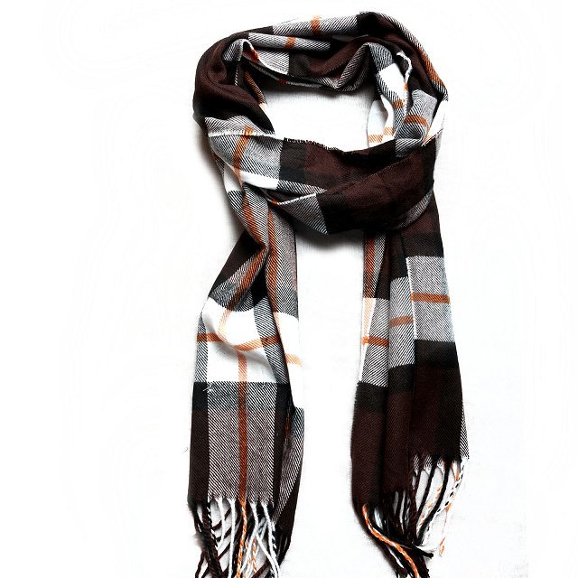 Grid Printing Scarf With Fringe - Promotional Giveaways
