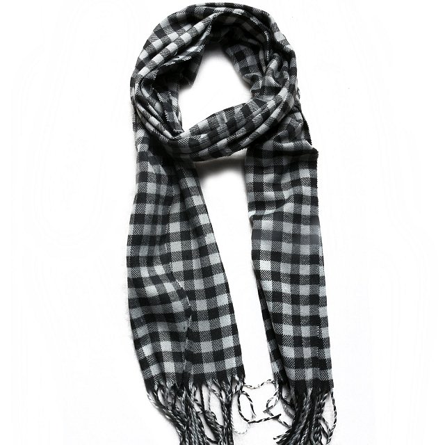 Grid Printing Scarf With Fringe - Corporate Giveaways