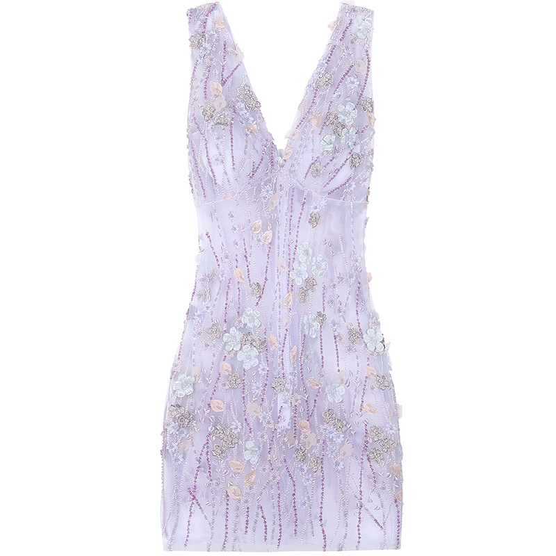 Transparent Sexy Women Mini DressesReal Silk Floral Lace Wholesale