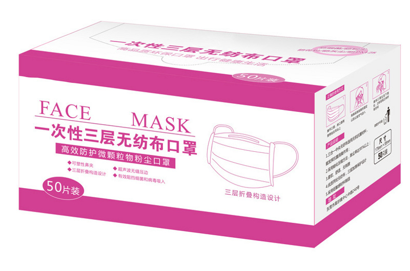 Disposable Face Mask 3-Layer CE Certified Coronavirus COVID-19